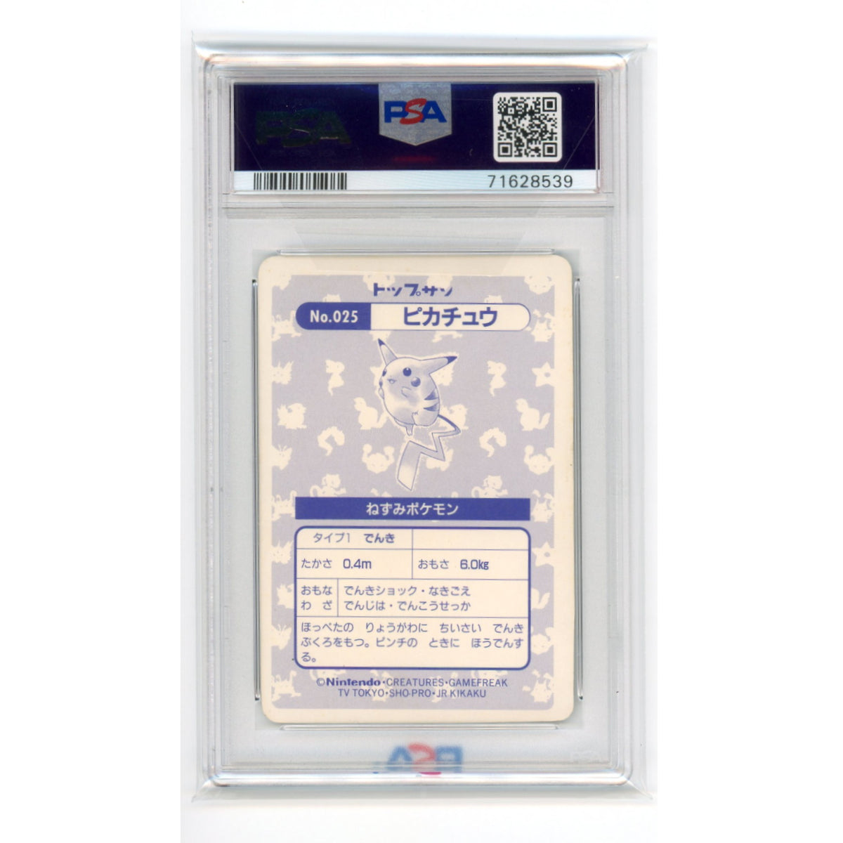 Pokemon Card 1995 Pikachu #25 Topsun (PSA8) – miyabihobby
